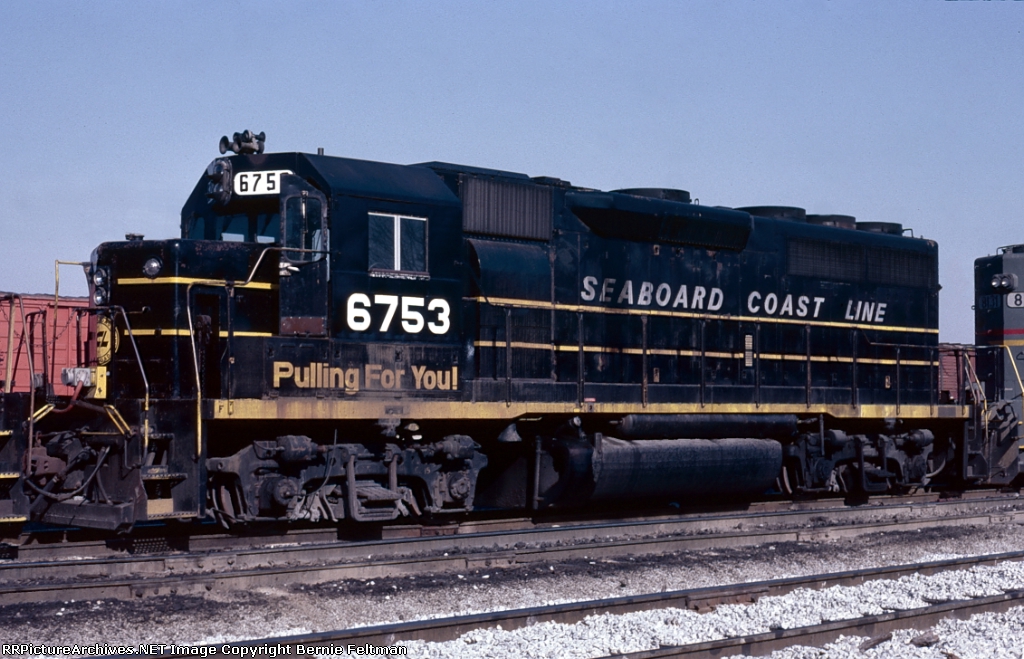 Seaboard System GP40 #6753, one of 70 GP40's built for Seaboard Coast Line from 1969 to 1971,